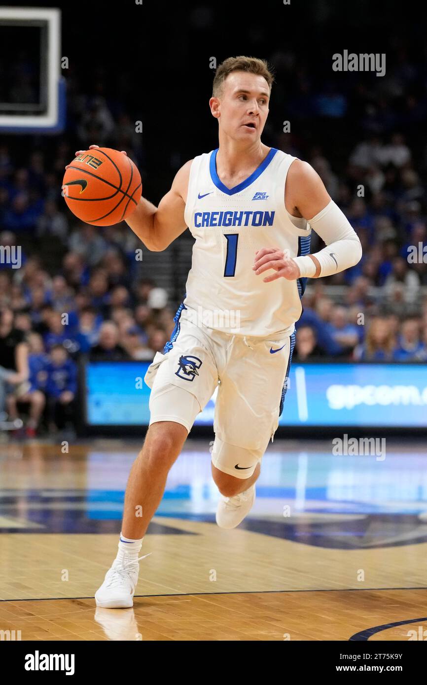 Creighton guard Steven Ashworth (1) drives up court during the first ...