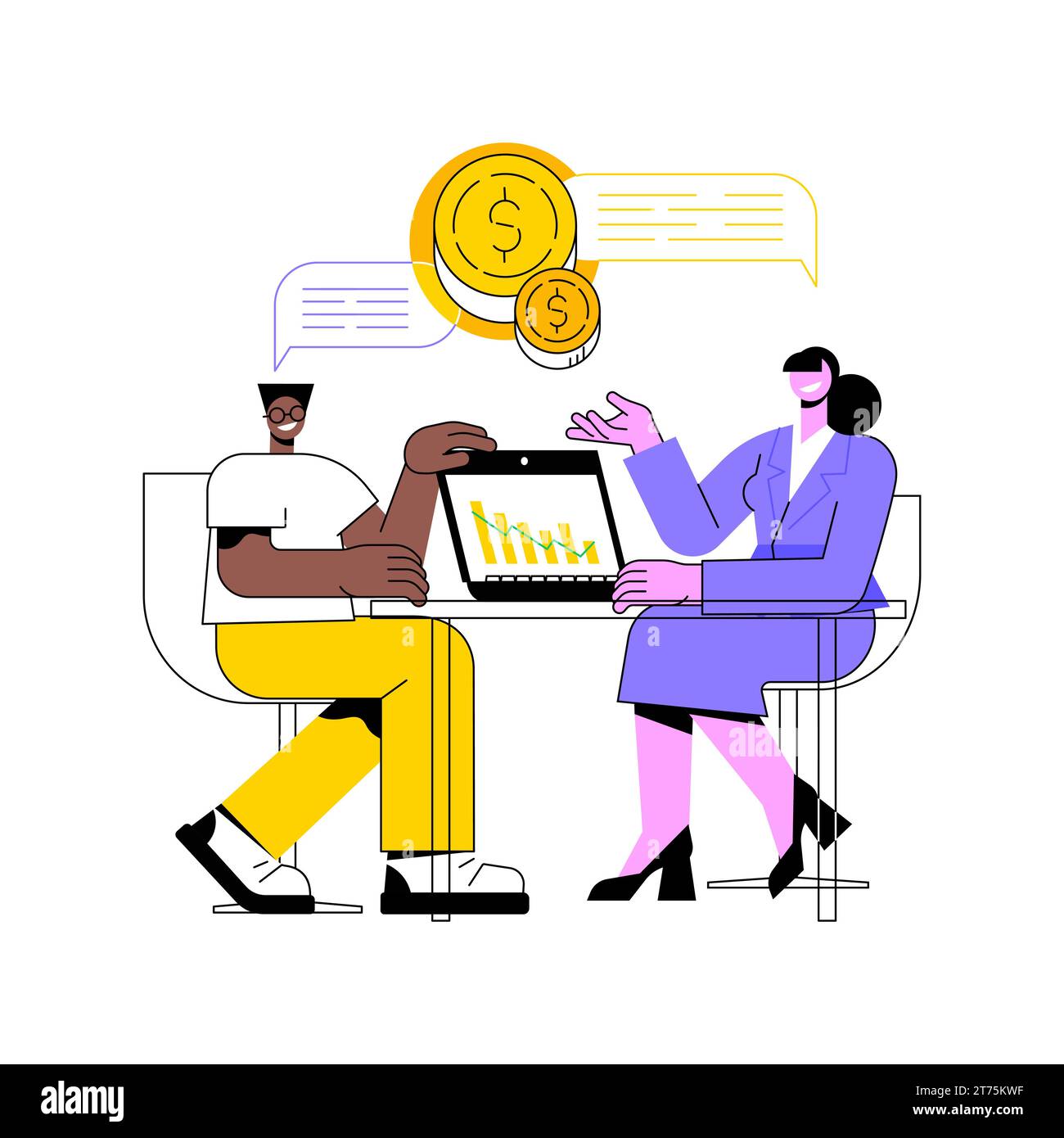 Hire an accountant isolated cartoon vector illustrations. Business ...