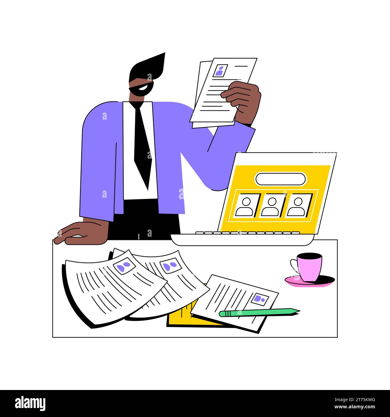Select candidates isolated cartoon vector illustrations. Recruiter ...