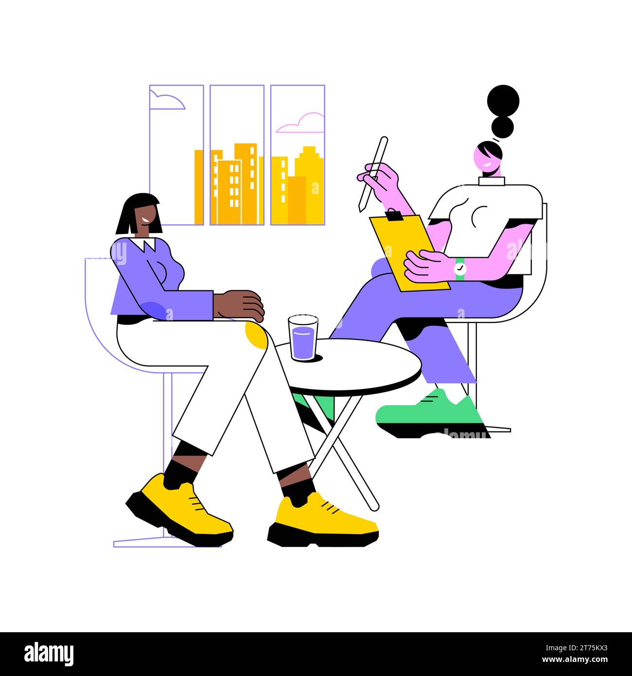 Interviewing candidate isolated cartoon vector illustrations. Candidate ...