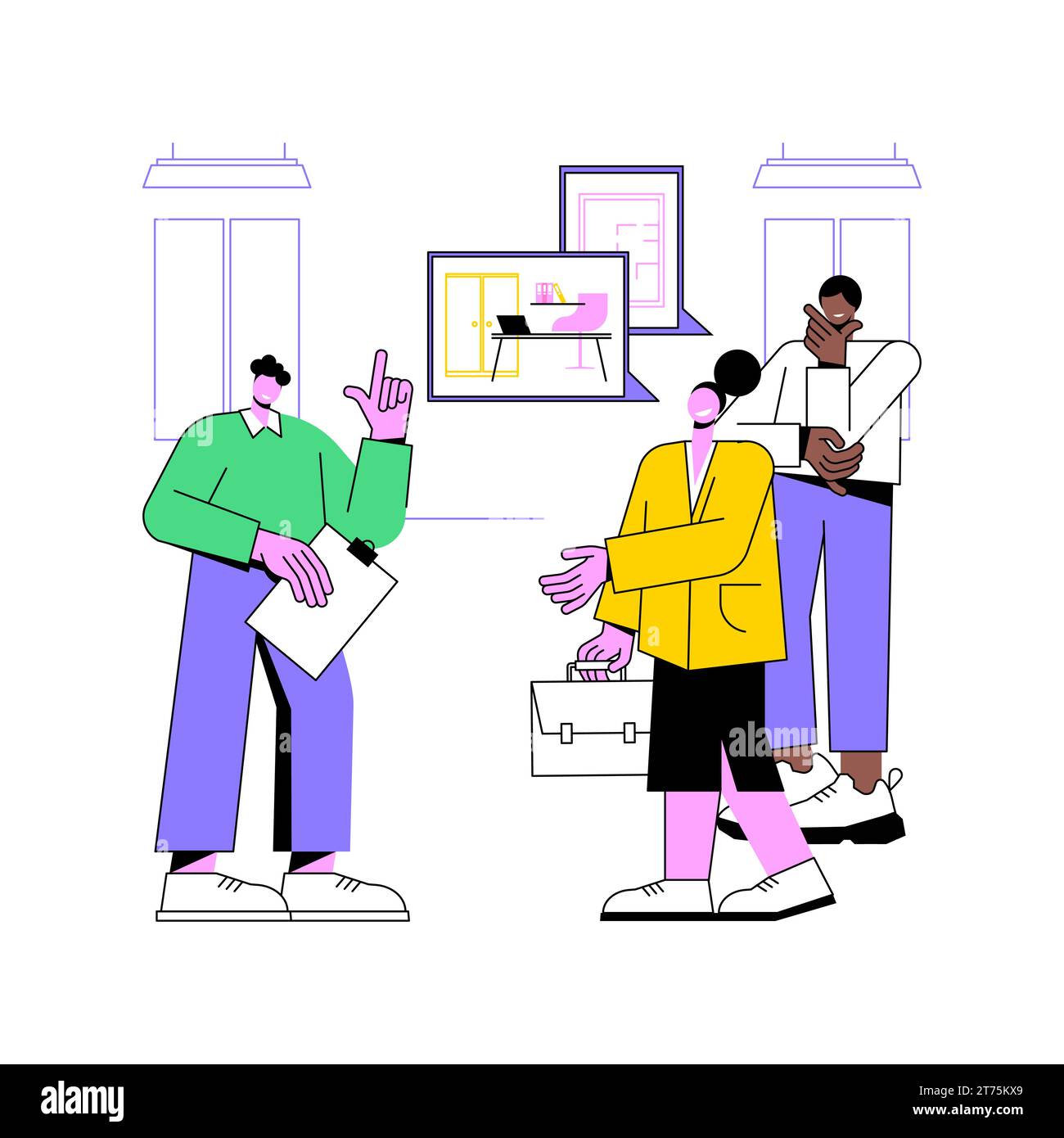 Searching for office isolated cartoon vector illustrations. Business ...