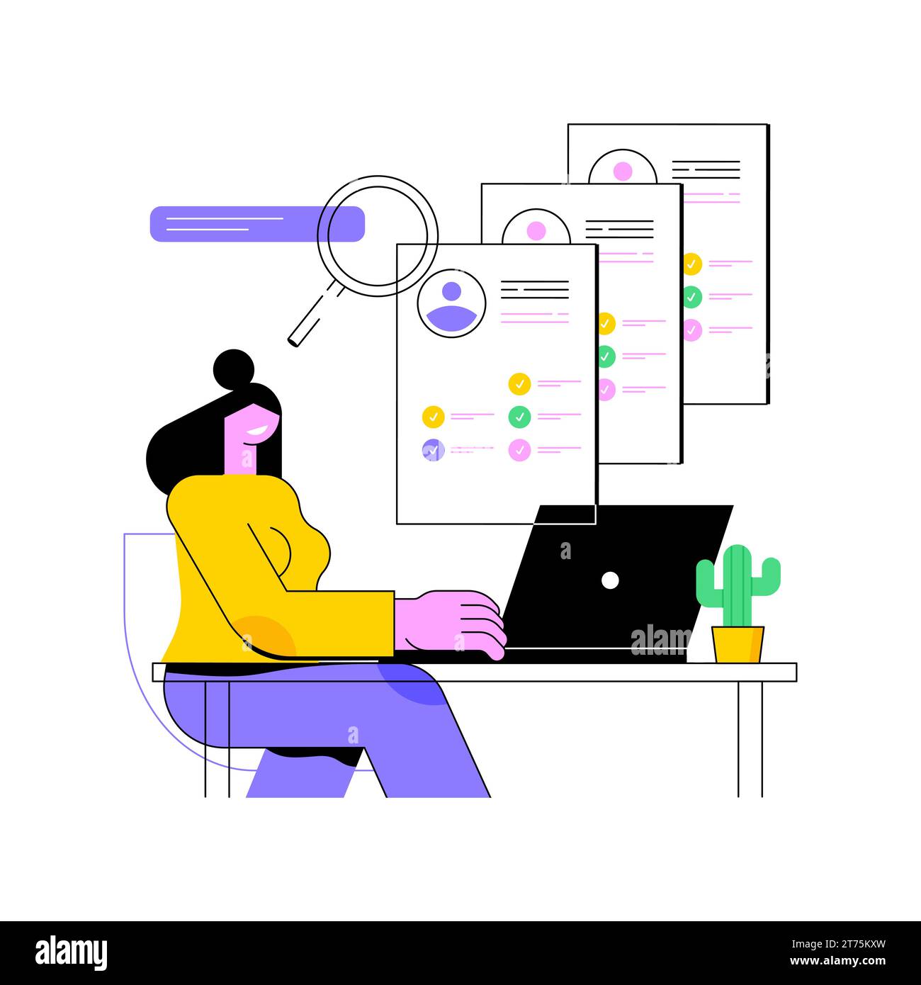 Talent search isolated cartoon vector illustrations. HR specialist ...