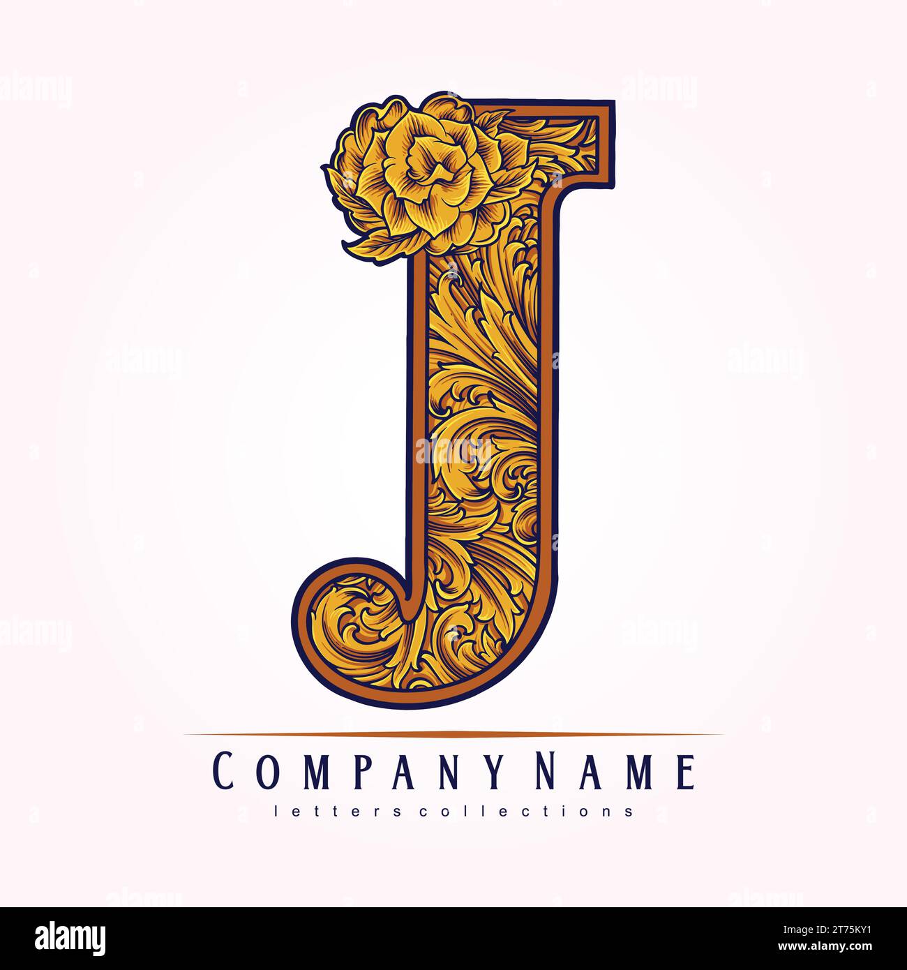 Vintage elegance letter J monogram logo vector illustrations for your work logo, merchandise t ...