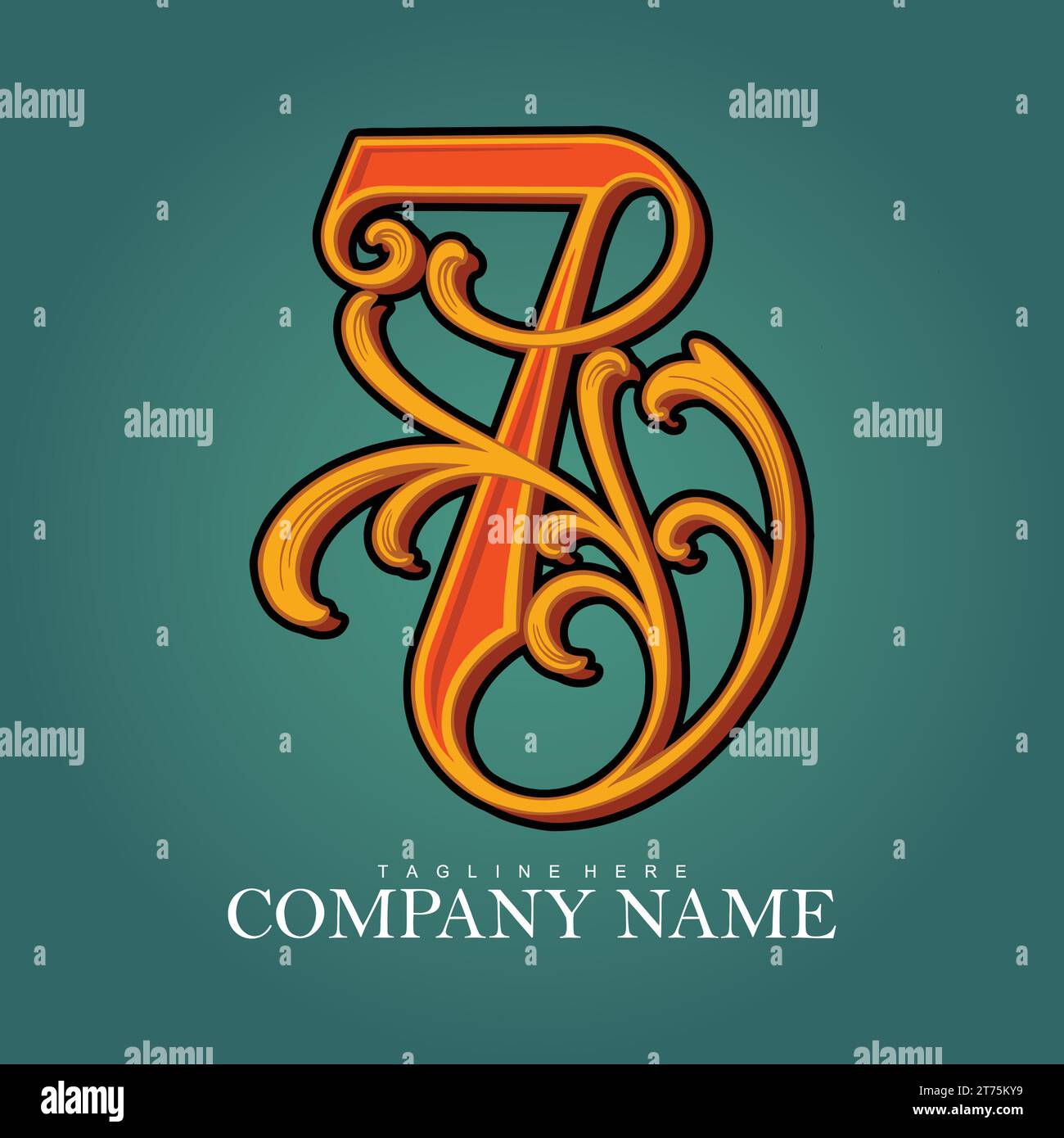 Regal flourish vintage number 7 monogram logo vector illustrations for ...
