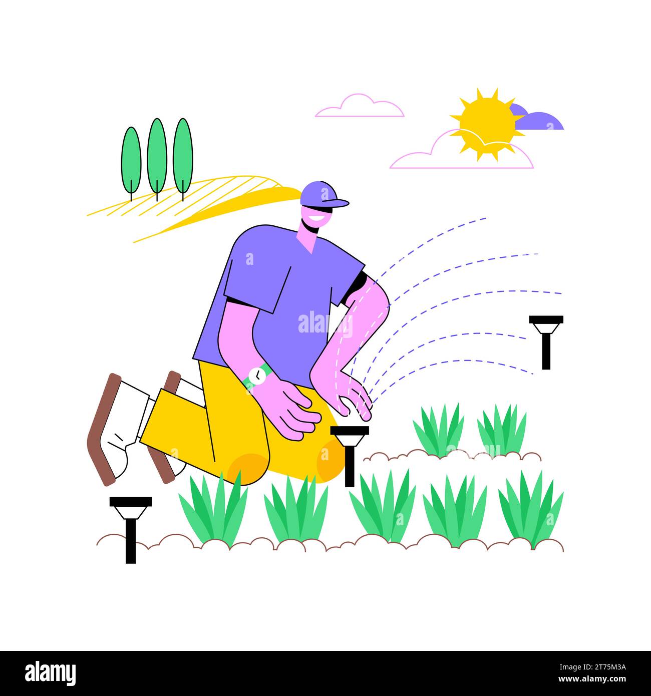 Sprinkle irrigation systems isolated cartoon vector illustrations ...