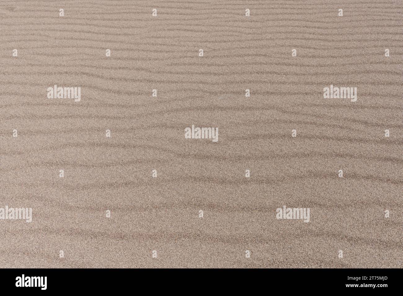 Close up of desert sand with a rippling wave pattern that stretches ...