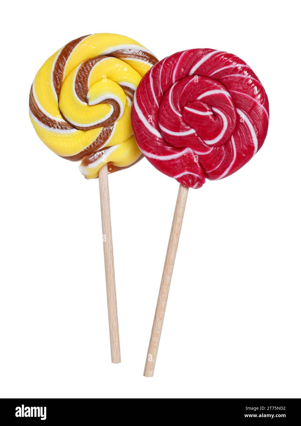 Sticks with colorful lollipops isolated on white Stock Photo - Alamy