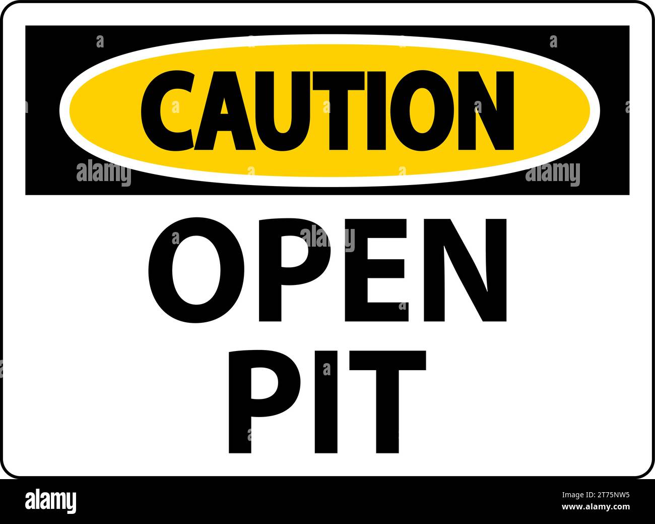 Caution Sign Open Pit Stock Vector Image & Art - Alamy
