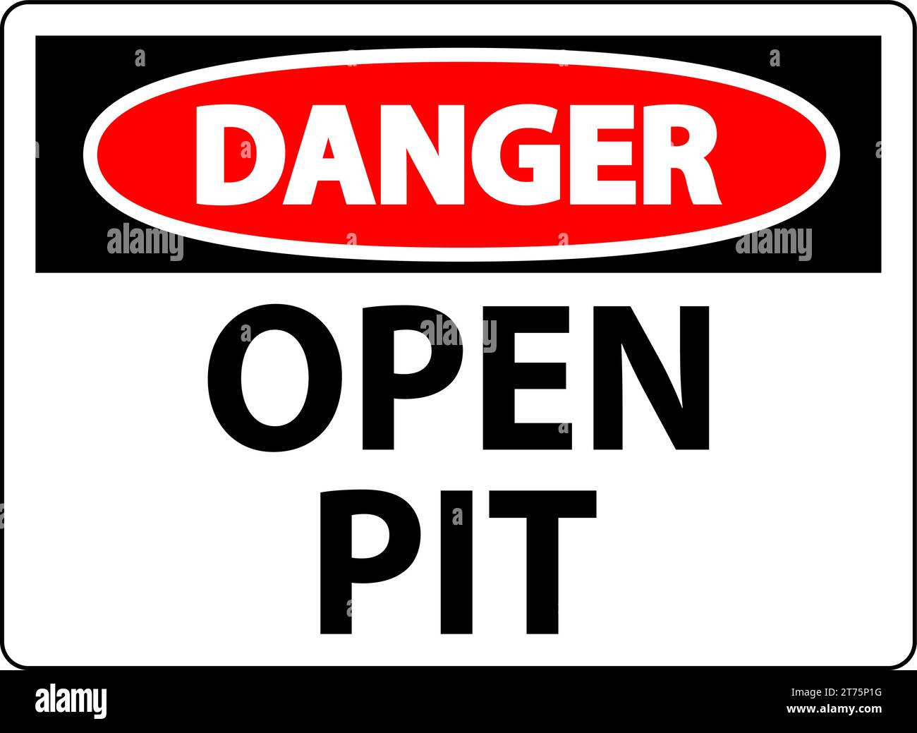 Danger Sign Open Pit Stock Vector Image And Art Alamy