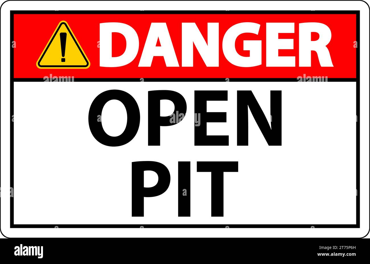 Danger Sign Open Pit Stock Vector Image & Art - Alamy