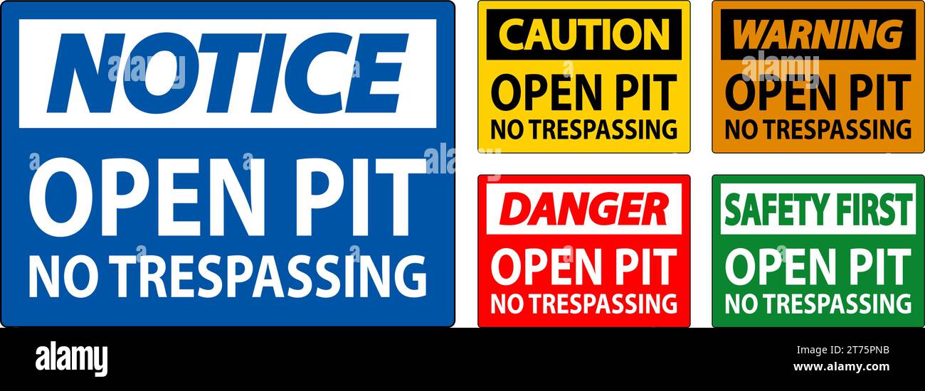 Danger Sign Open Pit - No Trespassing Stock Vector Image & Art - Alamy
