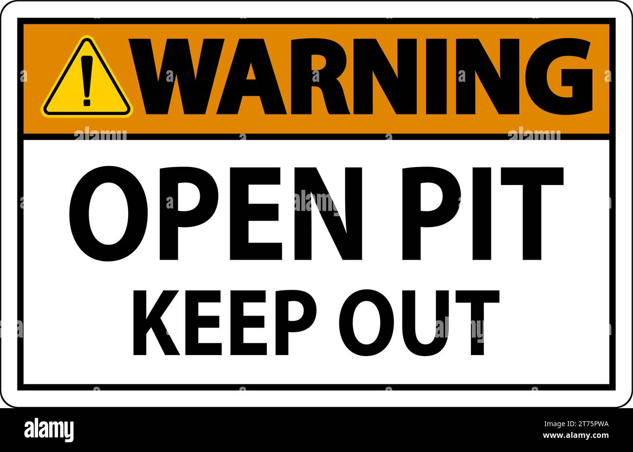 Warning Open Pit Sign Open Pit Keep Out Stock Vector Image & Art - Alamy