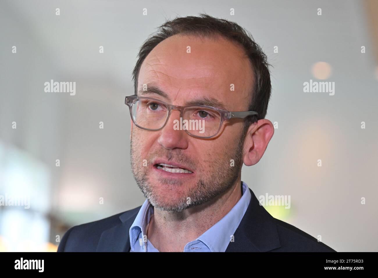 Canberra, Australia. 14th Nov, 2023. Greens leader Adam Bandt at a ...