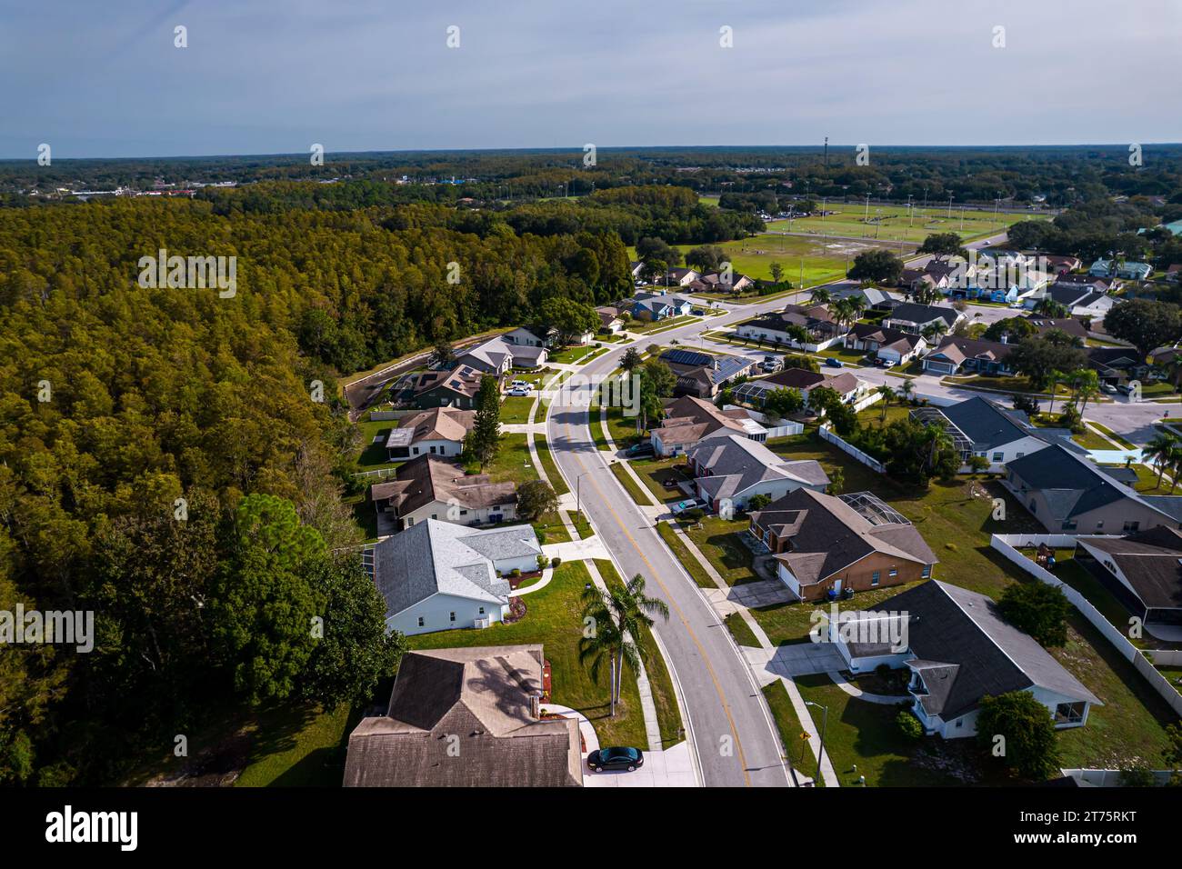Beautiful aerial view of Tampa suburbs on a Premium residential in ...
