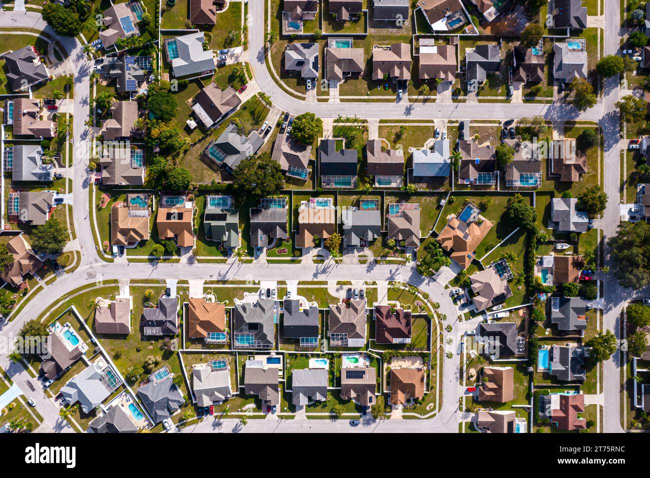 Beautiful aerial view of Tampa suburbs on a Premium residential in ...