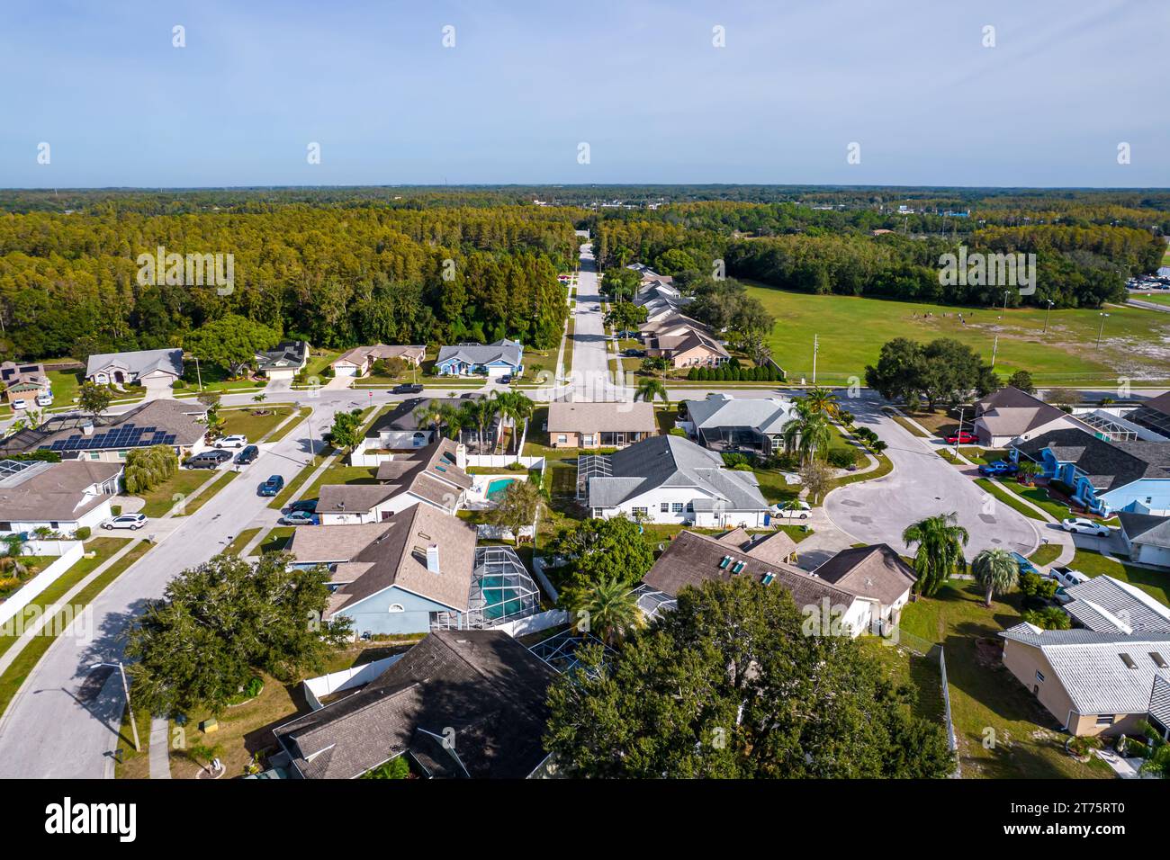 Beautiful aerial view of Tampa suburbs on a Premium residential in ...