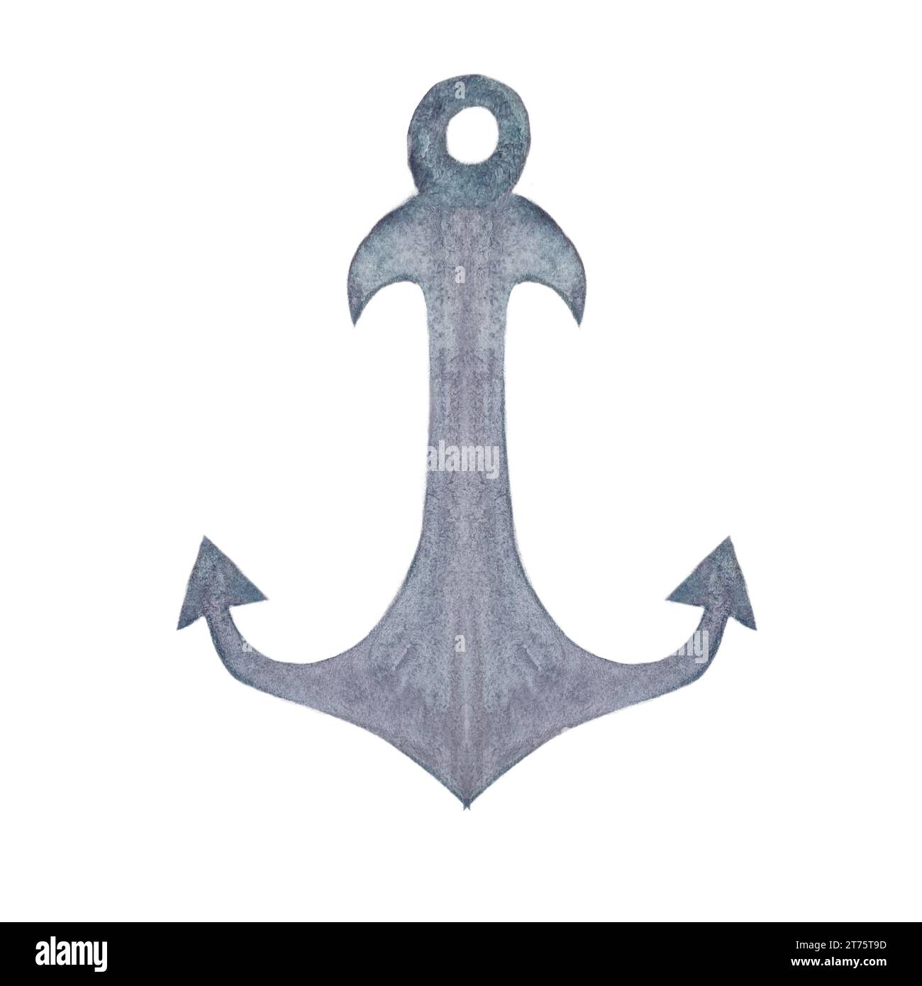 Watercolor hand-painted metal anchor isolated on white Stock Photo - Alamy
