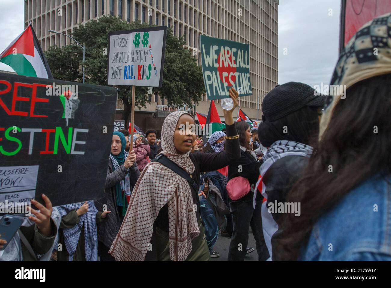 Austin, Texas, USA. 12th Nov, 2023. A supporter of the Palestinian ...