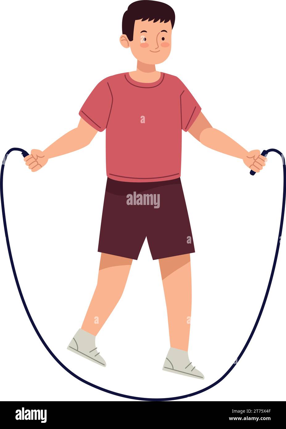 fitness man with skipping rope Stock Vector Image & Art - Alamy