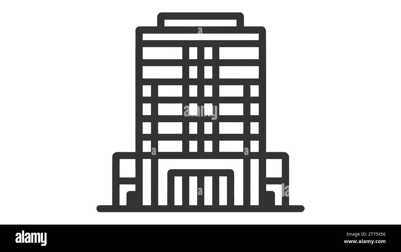 Office building sign icon in flat style. Apartment vector illustration ...