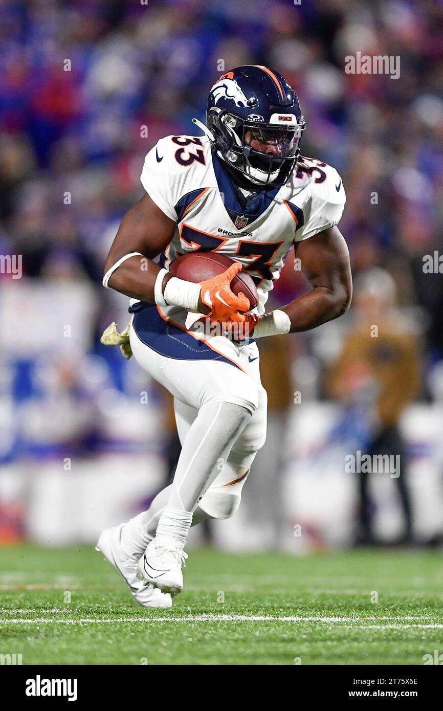 Denver Broncos Javonte Williams runs with the ball during the first ...