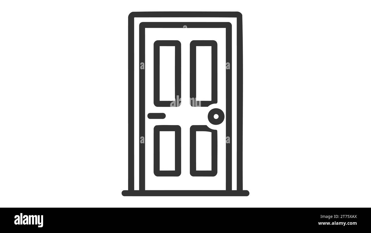Door Icon in trendy flat style isolated on grey background. Open door ...