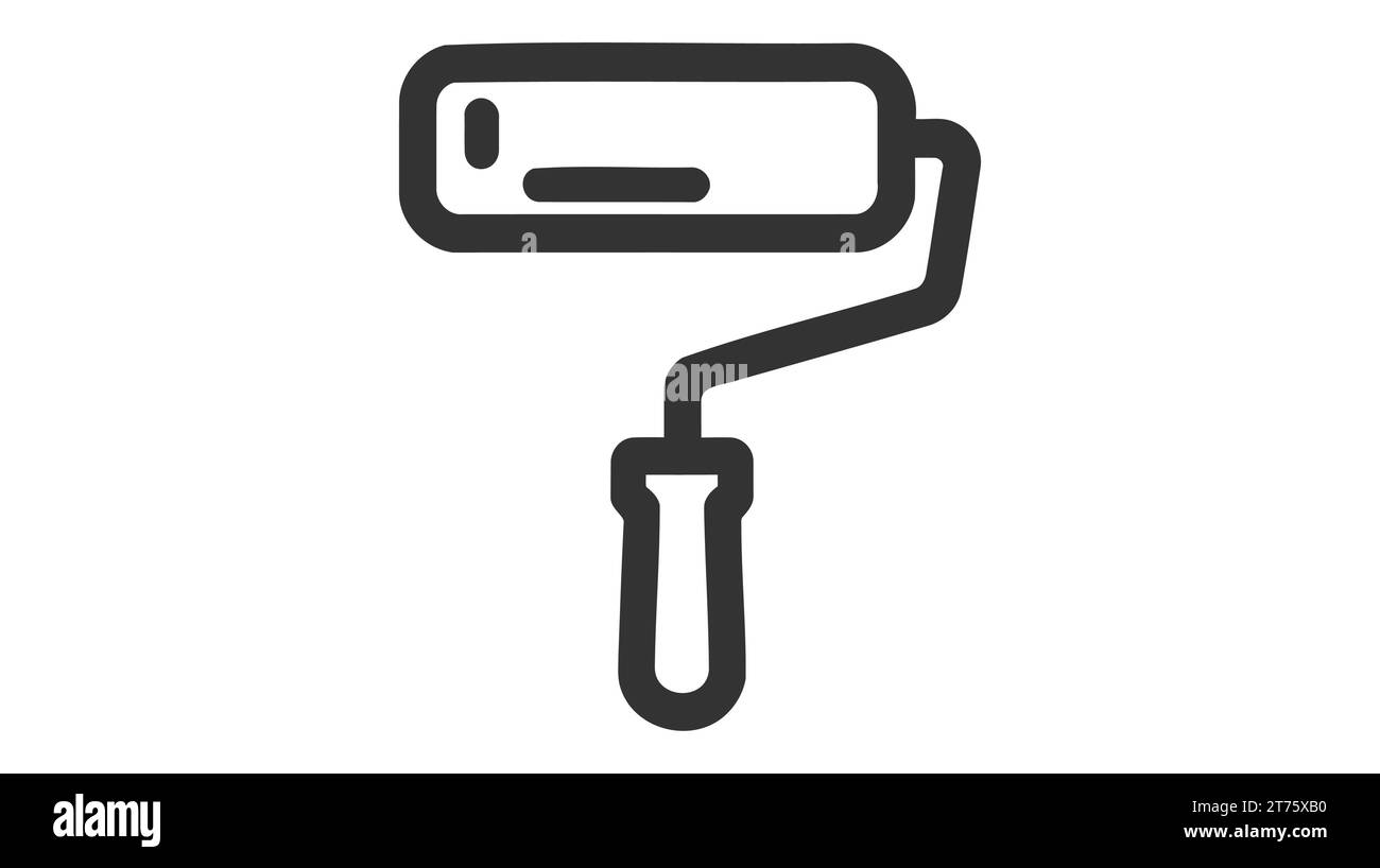 Vector icon of a paint roller on white background Stock Vector Image ...