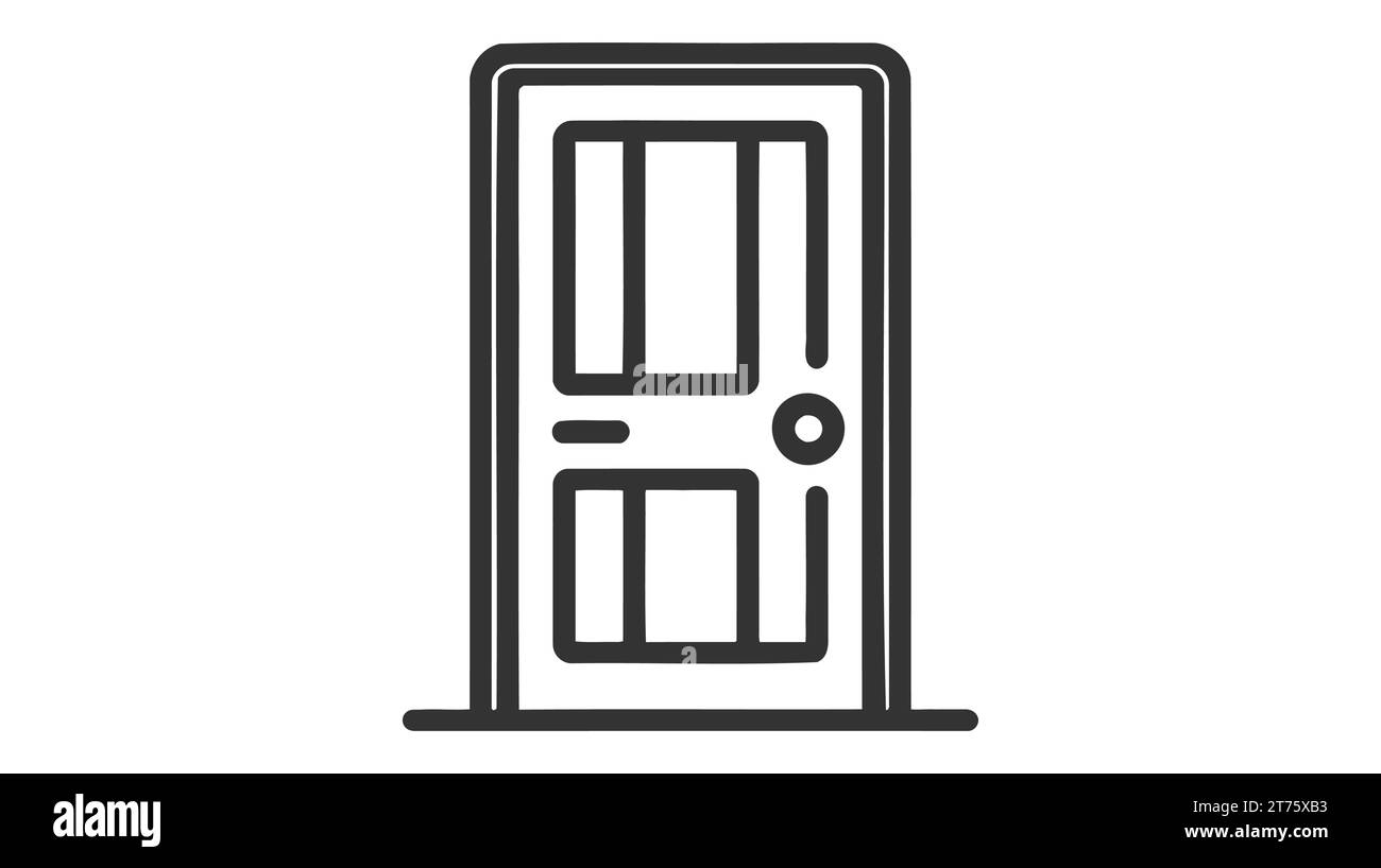 Door Icon in trendy flat style isolated on grey background. Open door ...