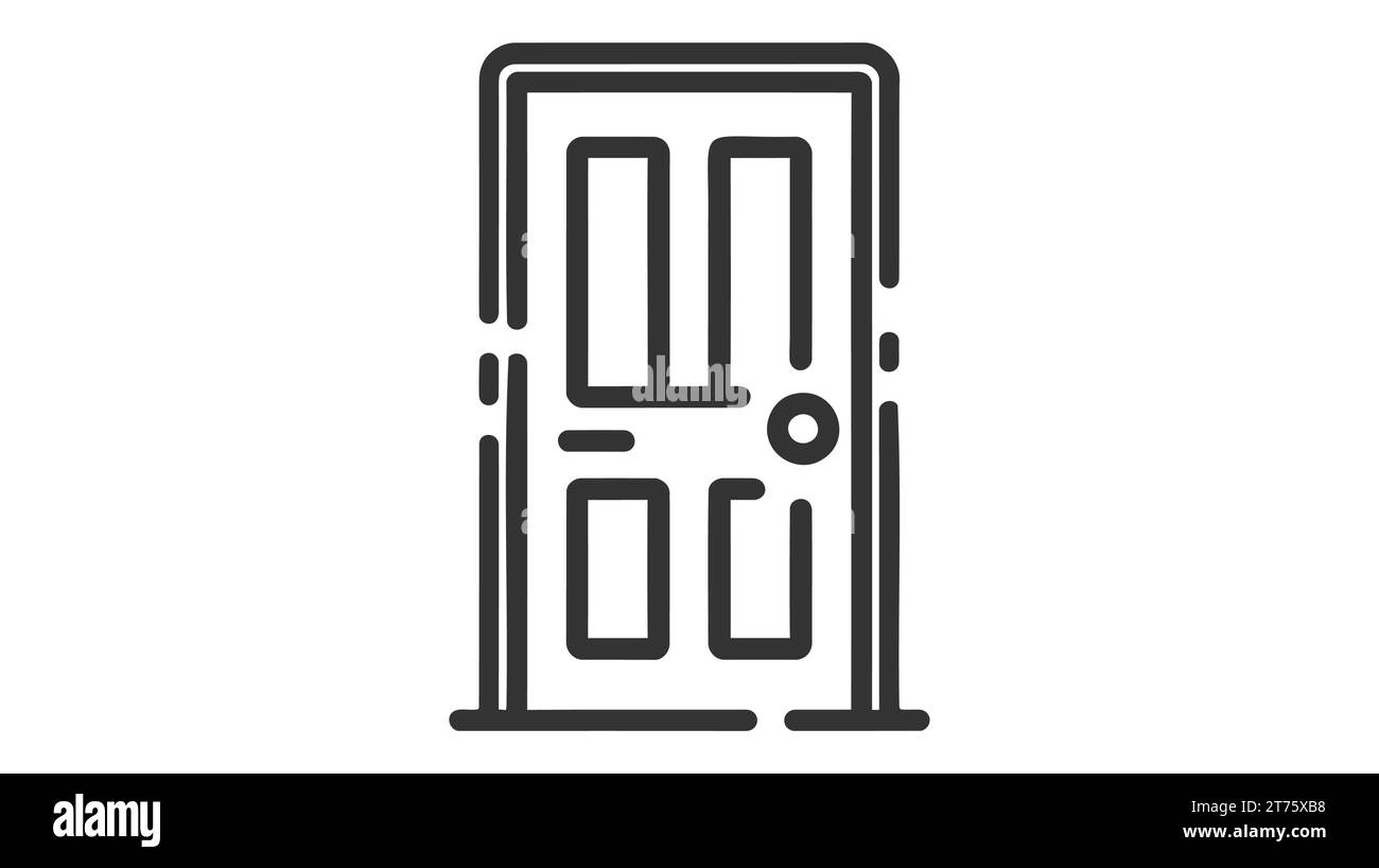 Door Icon in trendy flat style isolated on grey background. Open door ...