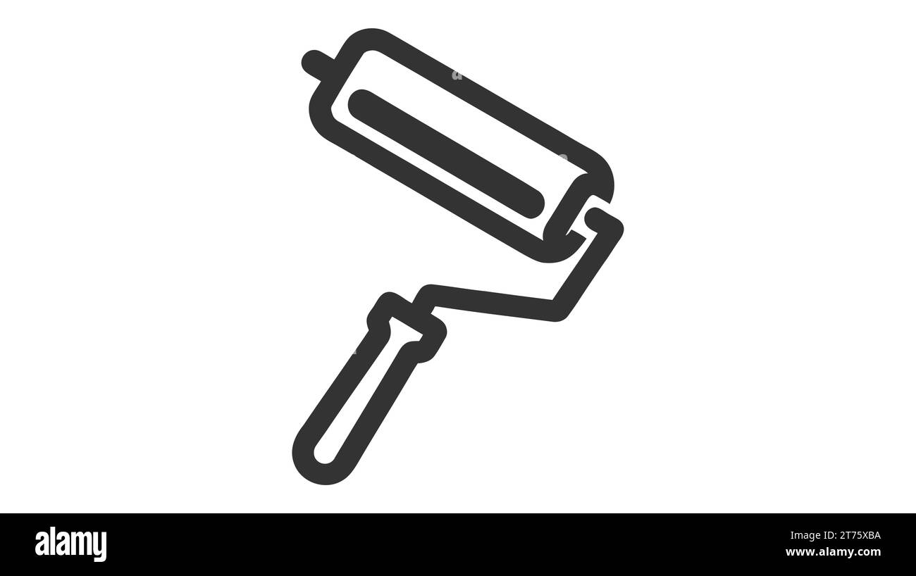 Vector icon of a paint roller on white background Stock Vector Image ...