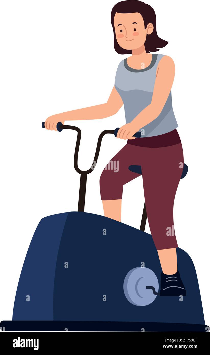 Riding gym bike Stock Vector Images - Alamy
