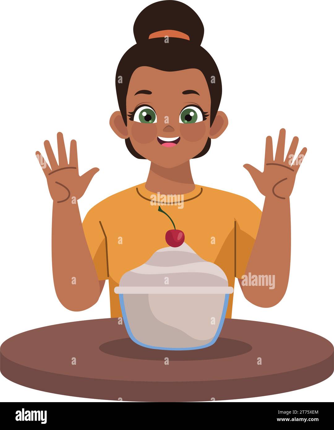 Girl eating sugar Stock Vector Images - Alamy