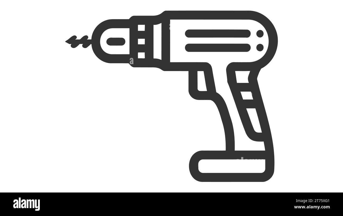 Screwdriver, power drill line icon, outline vector sign, linear ...