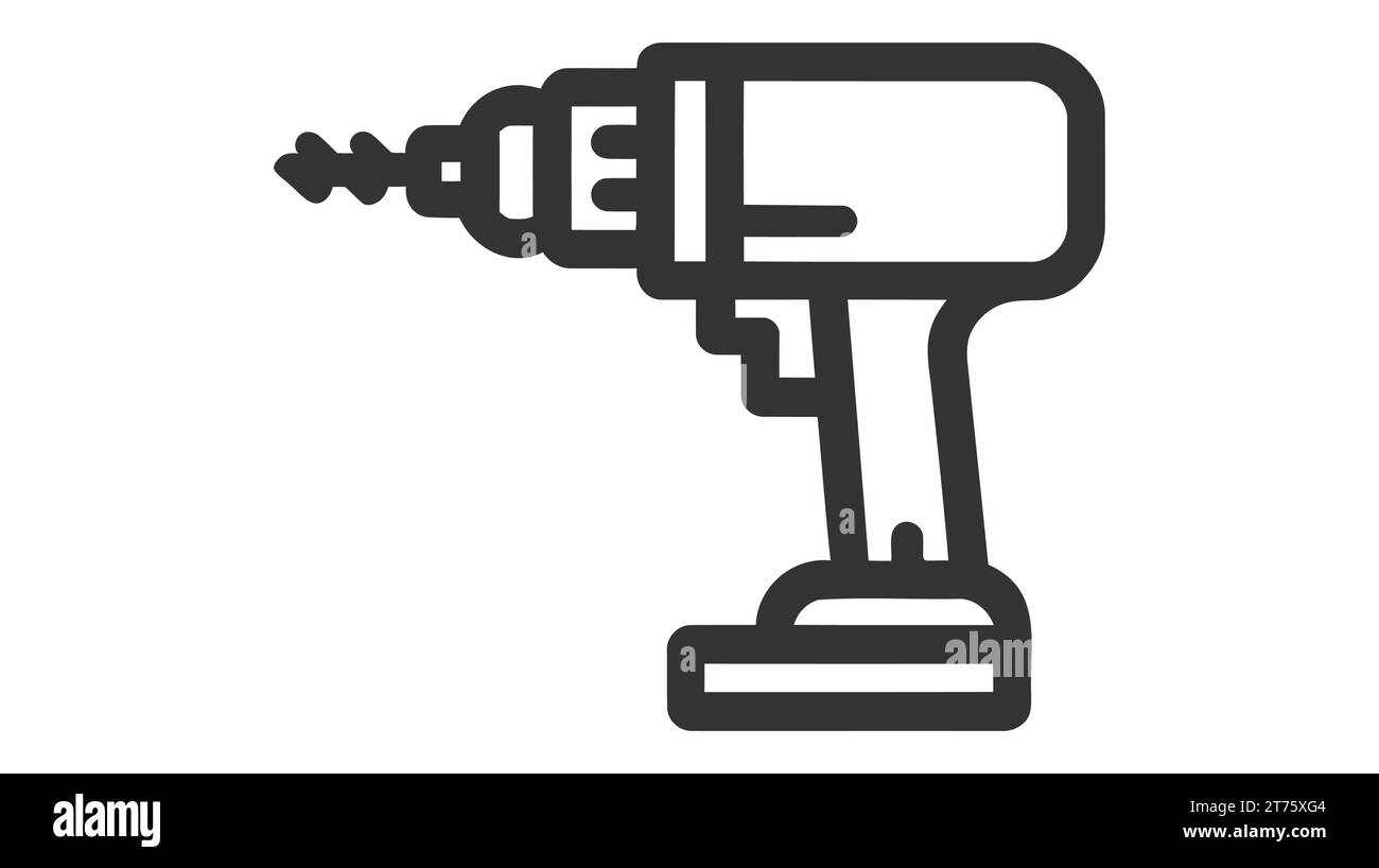 Screwdriver, power drill line icon, outline vector sign, linear ...