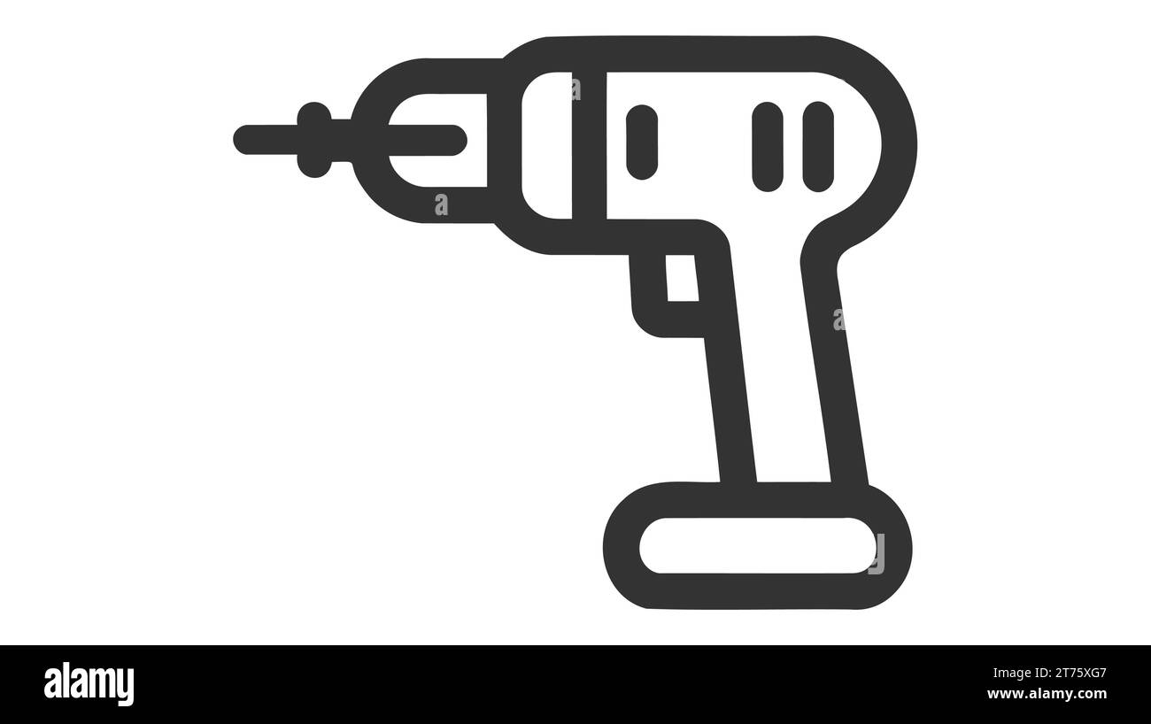 Screwdriver, power drill line icon, outline vector sign, linear ...
