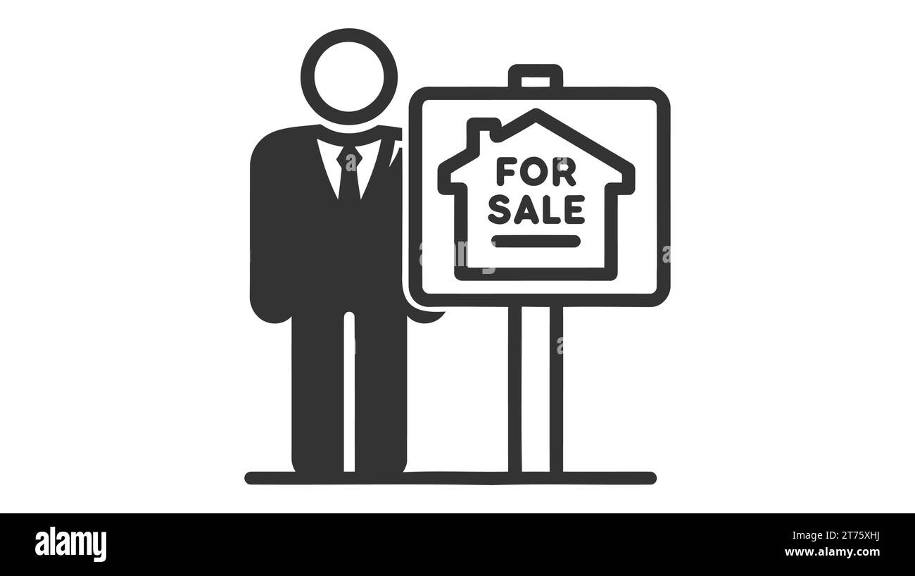 Real Estate Manager Icon on white background Stock Vector Image & Art ...