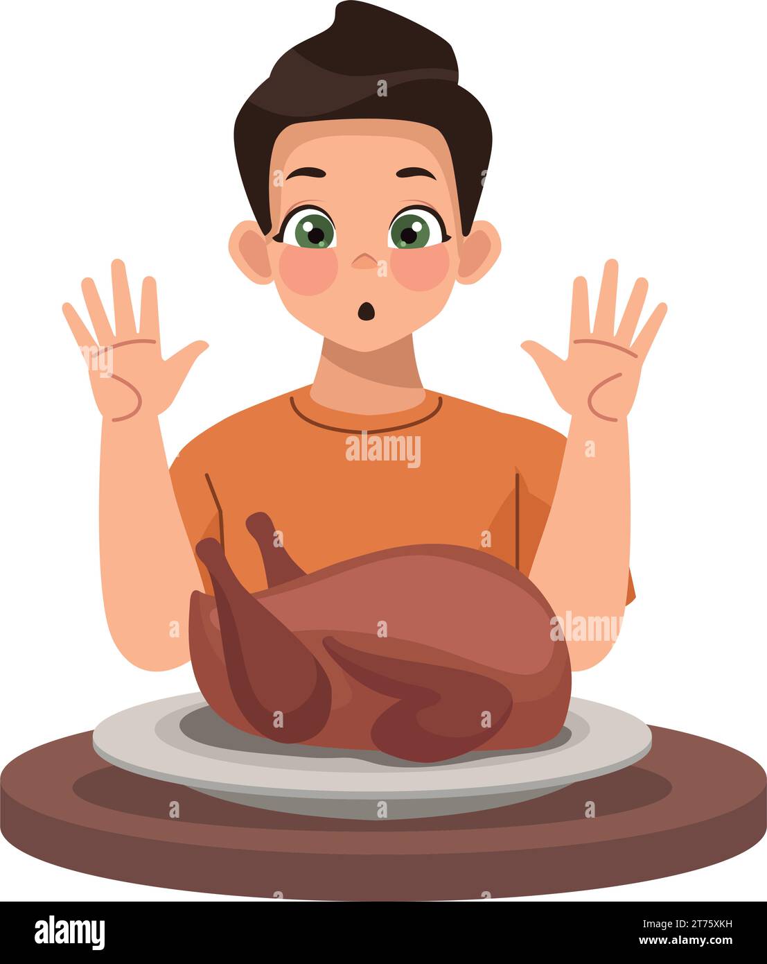 man eating nutrition chicken Stock Vector Image & Art - Alamy
