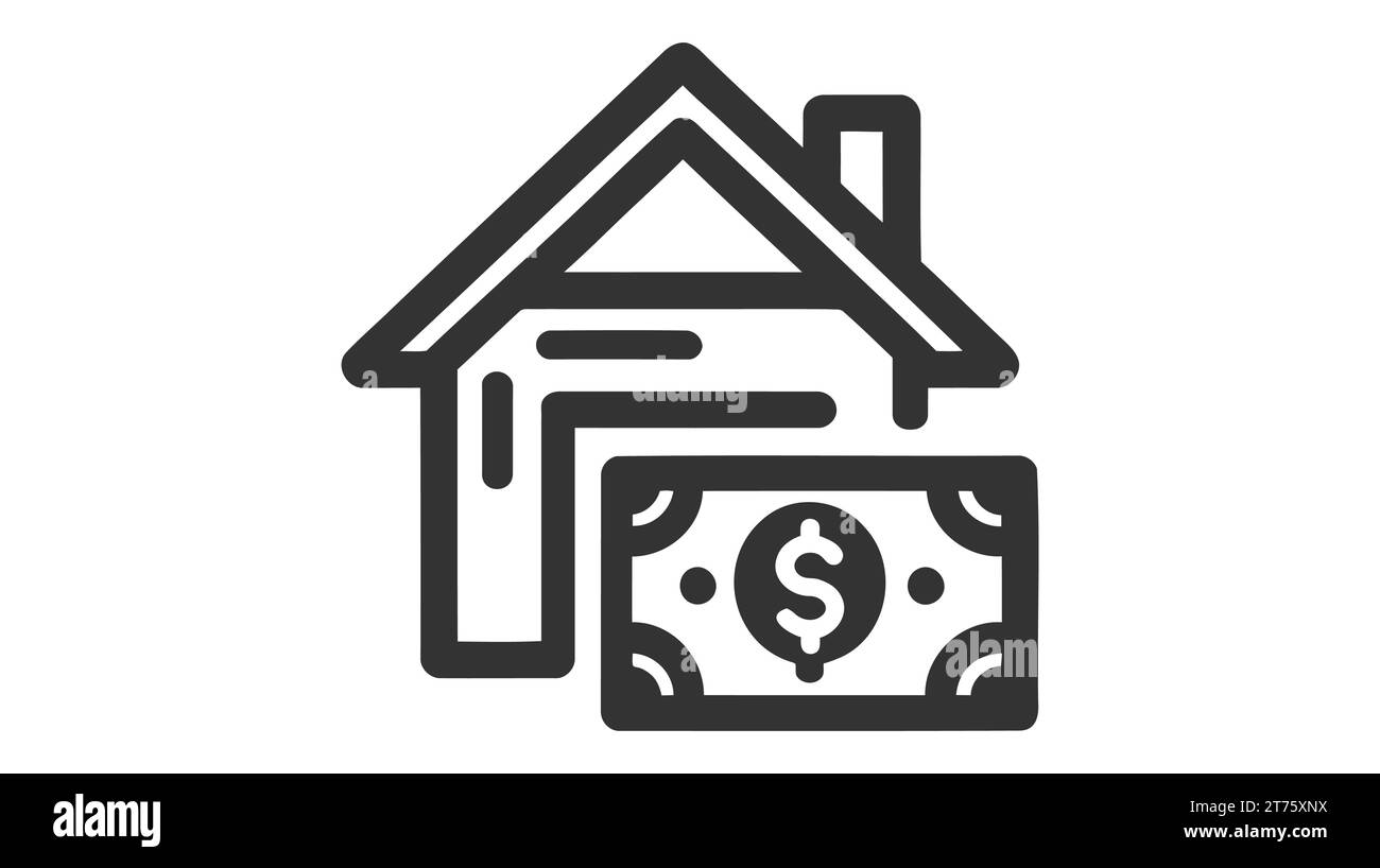 Line buy house icon isolated on white background. Outline symbol for ...