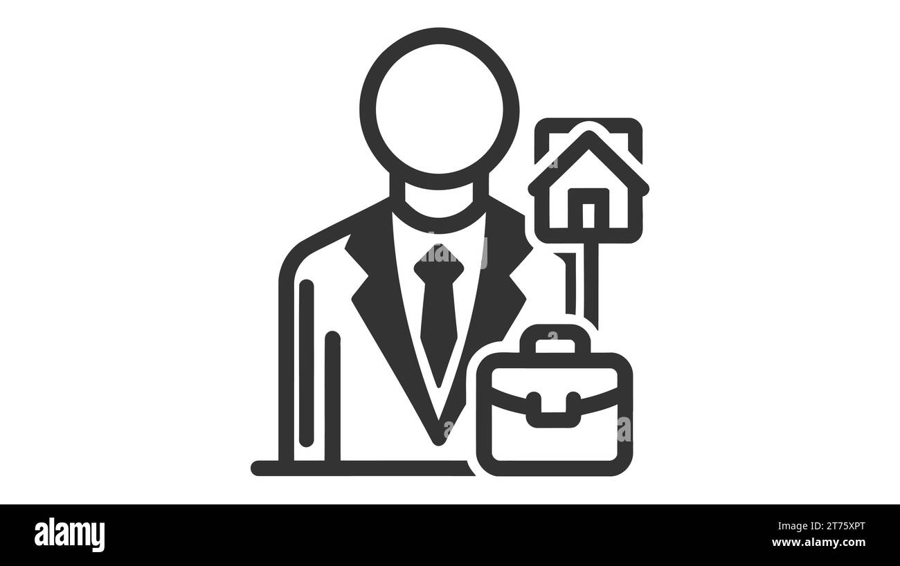 Real Estate Manager Icon on white background Stock Vector Image & Art ...