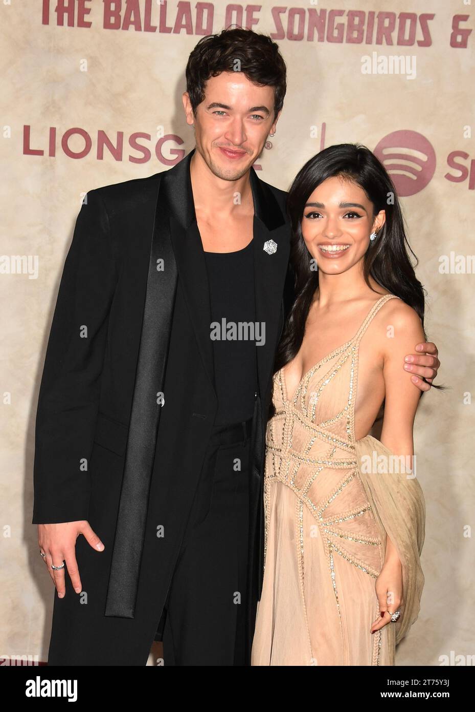 Hollywood, Ca. 13th Nov, 2023. Tom Bluth and Rachel Zegler at the LA ...