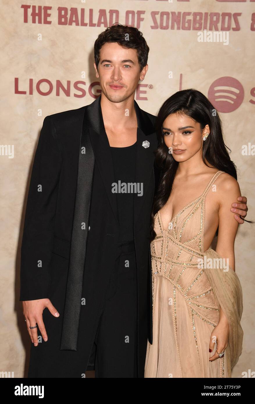 Hollywood, Ca. 13th Nov, 2023. Tom Bluth and Rachel Zegler at the LA ...