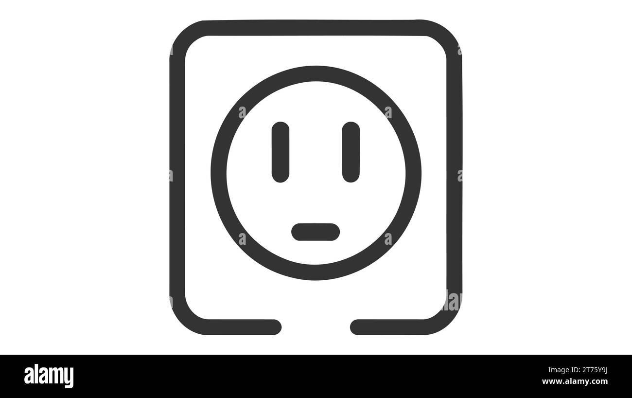 Electric Outlet Icon. Bold outline design with editable stroke width ...