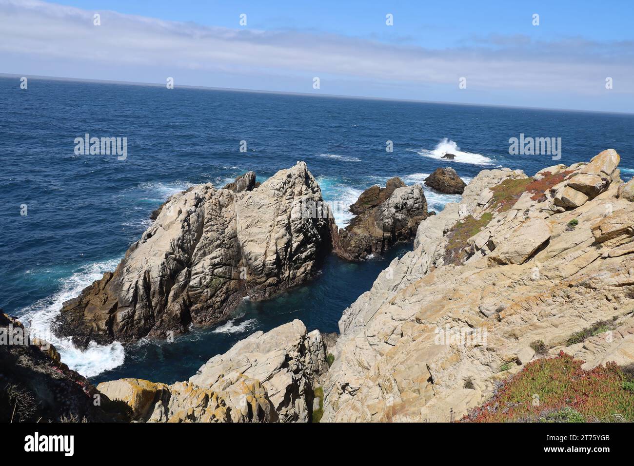 Rocks, beaches, and sky in Point Lobos State park in California Stock ...