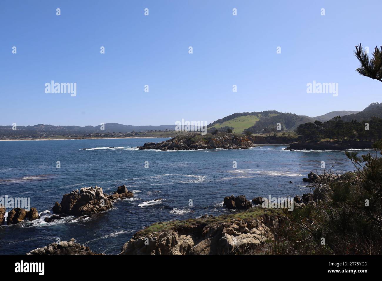 Rocks, beaches, and sky in Point Lobos State park in California Stock ...