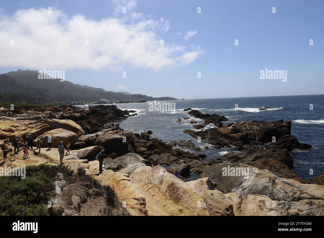 Rocks, beaches, and sky in Point Lobos State park in California Stock ...