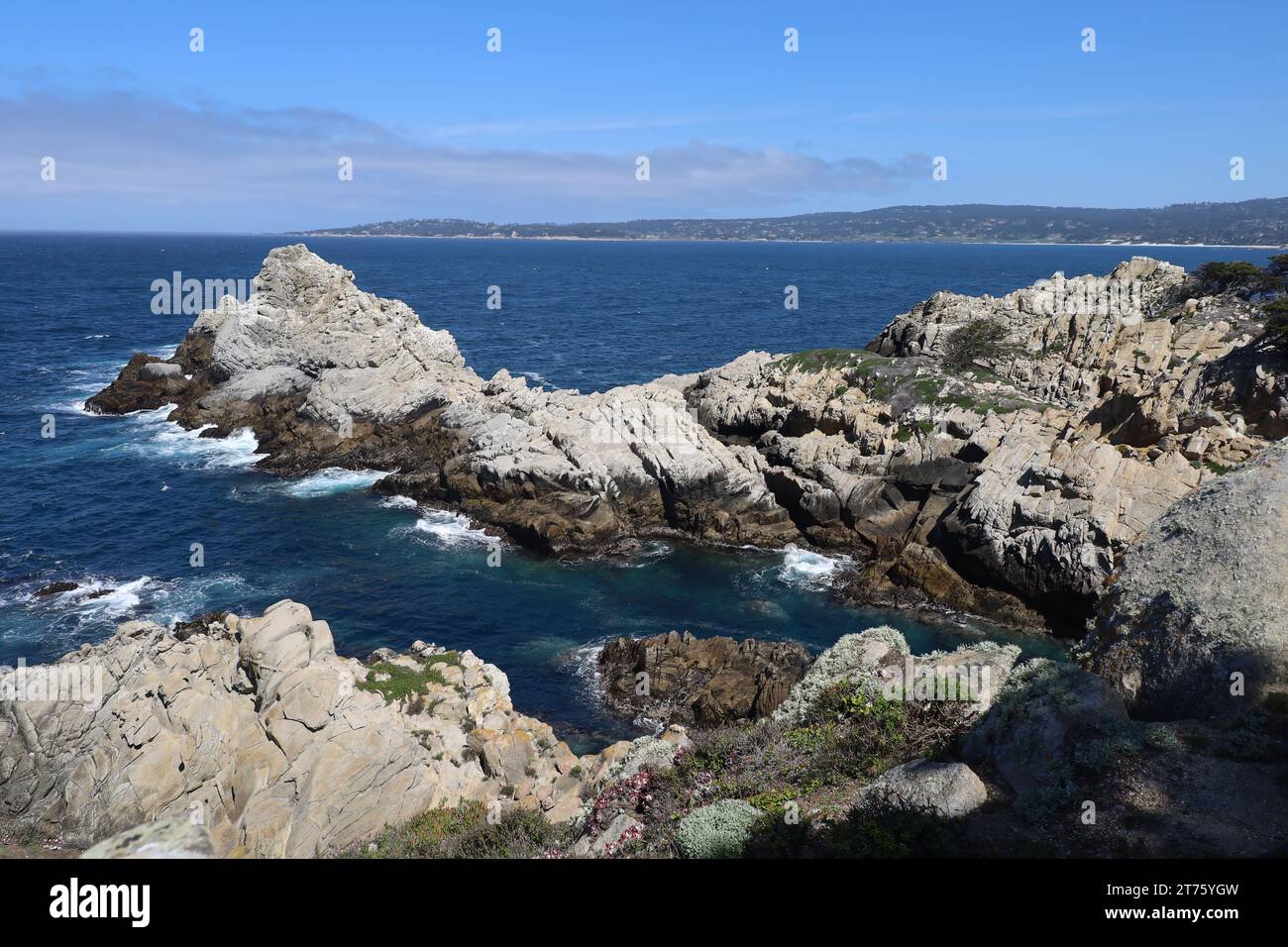 Rocks, beaches, and sky in Point Lobos State park in California Stock ...
