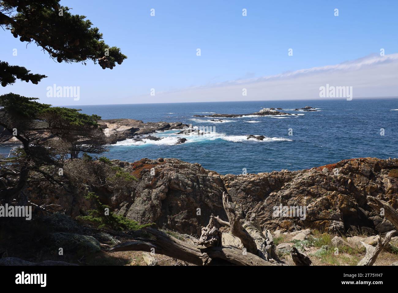 Rocks, beaches, and sky in Point Lobos State park in California Stock ...