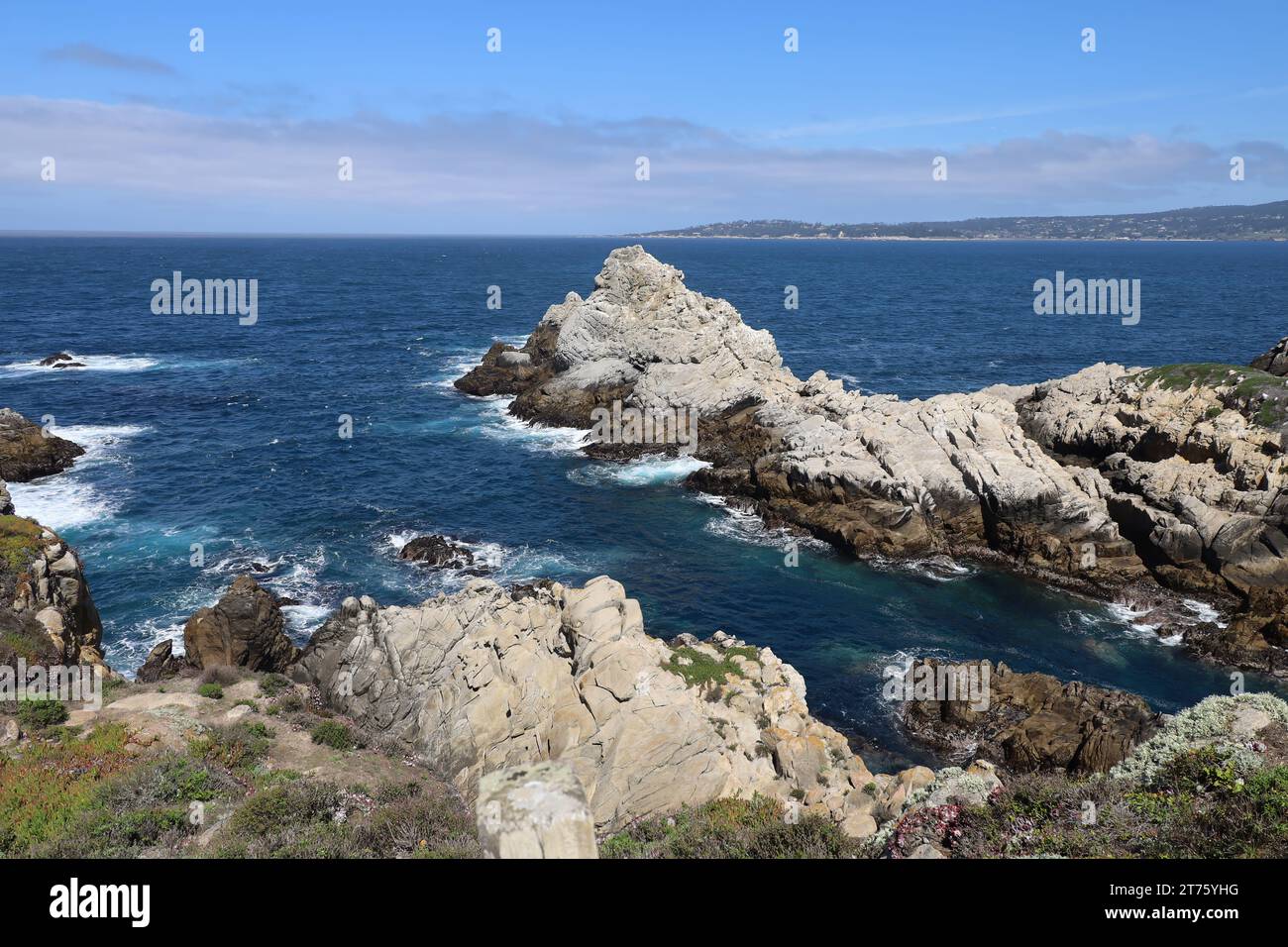 Rocks, beaches, and sky in Point Lobos State park in California Stock ...