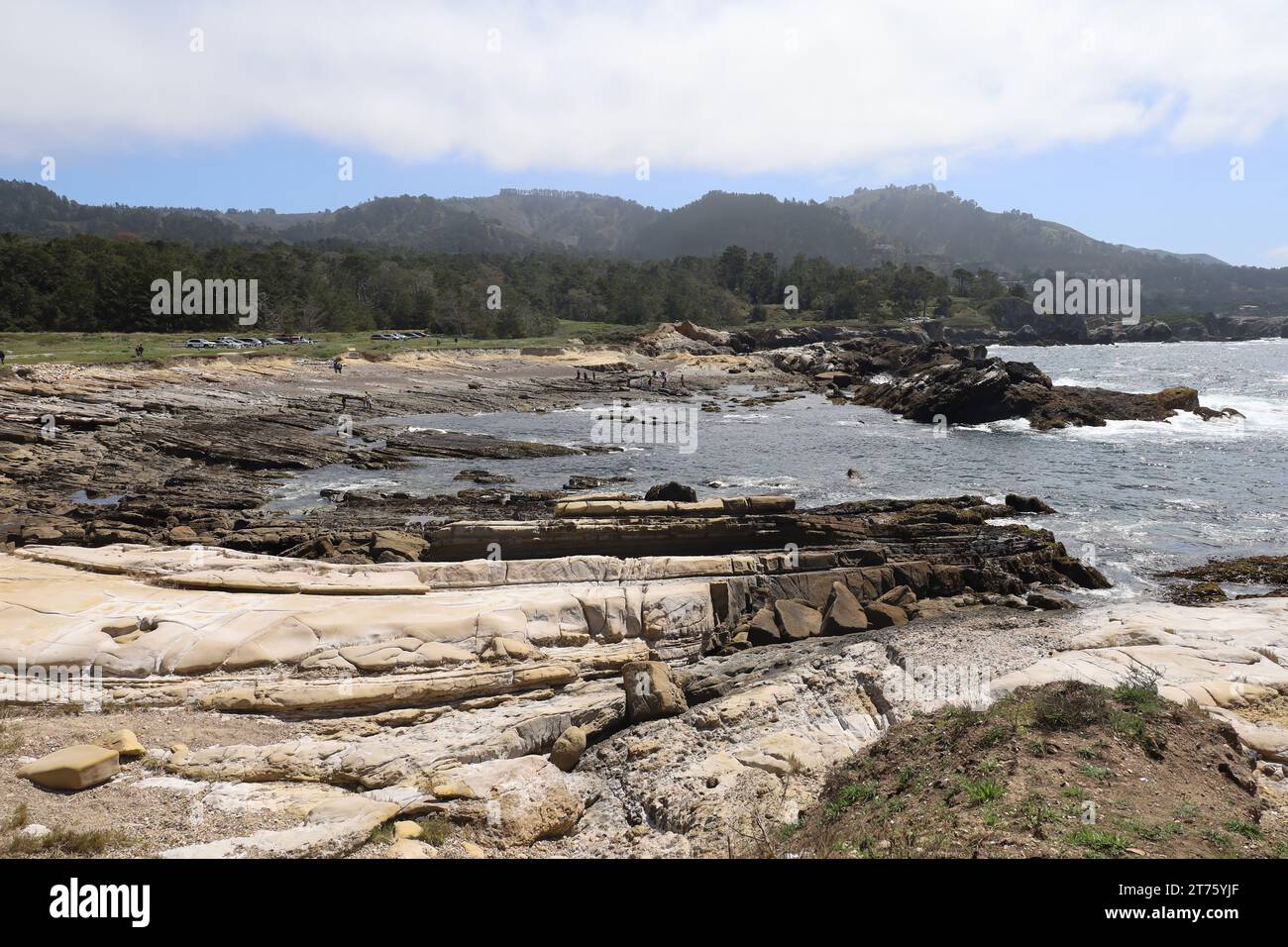 Rocks, beaches, and sky in Point Lobos State park in California Stock ...