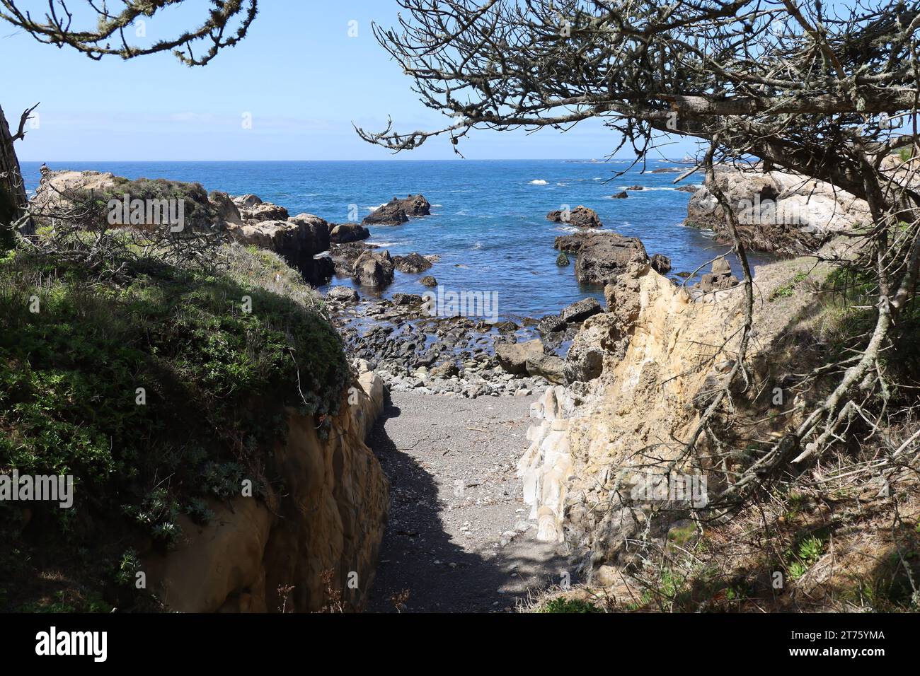 Rocks, beaches, and sky in Point Lobos State park in California Stock ...